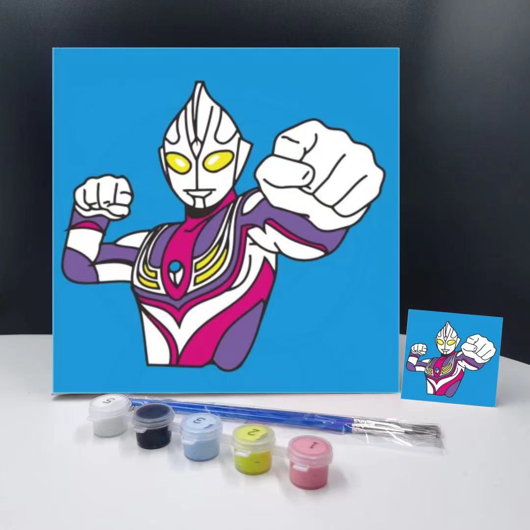 20x20CM Ultraman - Kids with Framed DIY Oil Painting By Numbers – gccemart